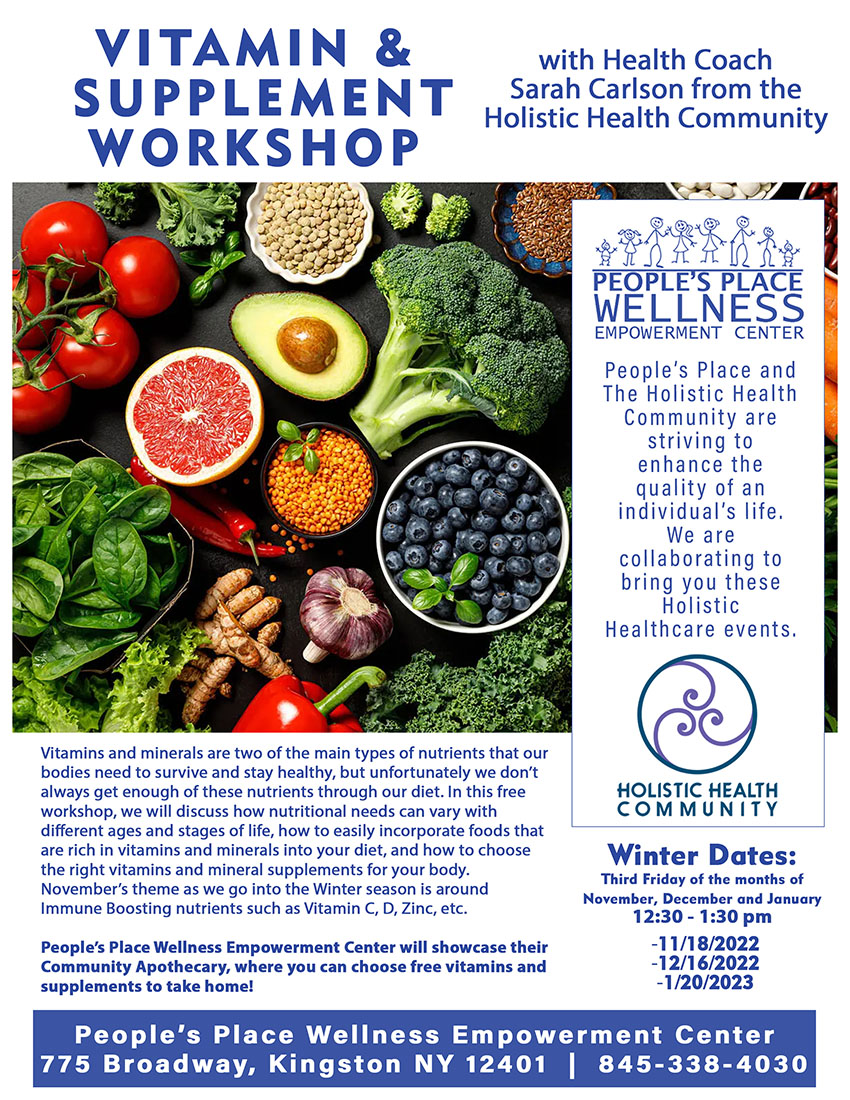 Vitamin & Supplement Workshop with Sarah Carlson — Holistic Health ...